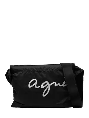 AGNÈS B. Logo Print Shoulder Bag - Black