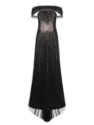 ALBERTA FERRETTI Alberta Ferretti Sequin Embellishment Train Dress