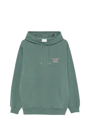 Drole De Monsieur Slogan-print Hoodie - Green