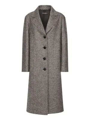 DOLCE & GABBANA Dolce & Gabbana Herringbone-Pattern Virgin Wool Coat