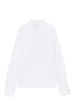 Fendi Striped Cotton Poplin Shirt - White