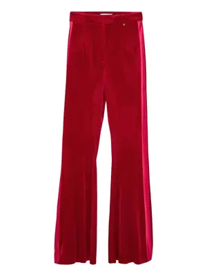 NISSA Flared Velvet Trousers - Pink