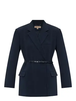 Michael Kors Double-breasted Crepe Blazer - Blue
