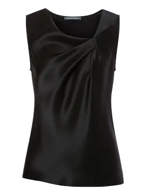 Alberta Ferretti Sleeveless Satin Blouse - Black
