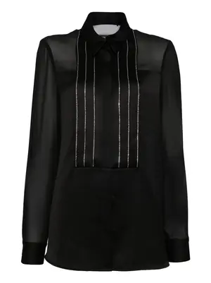 SIMONA CORSELLINI Rhinestone-embellished Shirt - Black