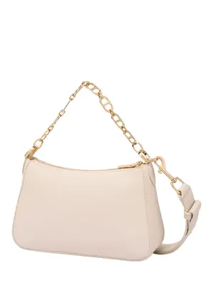 Moschino Logo Plaque Shoulder Bag - Neutrals