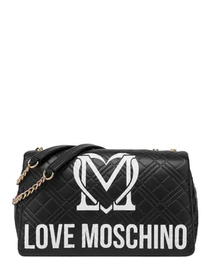 Moschino Logo-print Shoulder Bag - Black