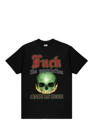 FTP Flaming Skull Tee Shirt - Black