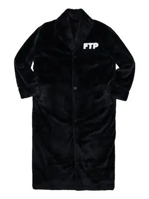 FTP Fur Trench Coat - Black