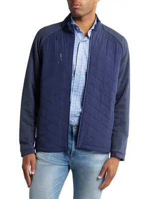 Johnnie-o Weller Lightweight Mixed Media Fleece Jacket - Navy