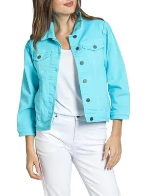 APNY APNY Puff Sleeve Denim Jacket Capri