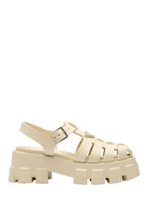 Prada Rubber Platform Sandals Neutral