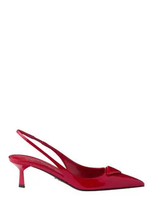 Prada Patent Leather Slingback Pumps Red