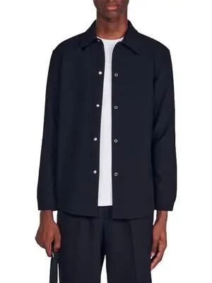 Sandro Long-sleeved Jersey Shirt - Black