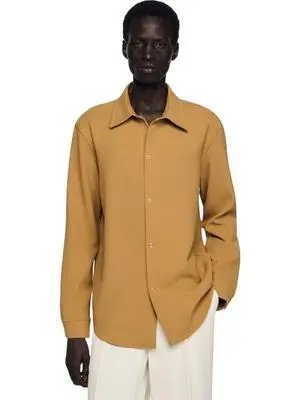 Sandro Long-sleeved Jersey Shirt - Nut