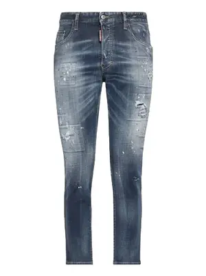Dsquared2 Skinny Fit Jeans With Appliqués And Crystals - Blue