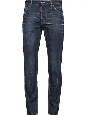 Dsquared2 Jeans In Cotton, Elastane, And Leather - Blue