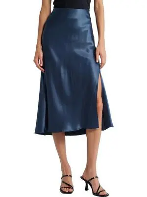 Rails Maya Satin Midi Skirt - Deep Sea
