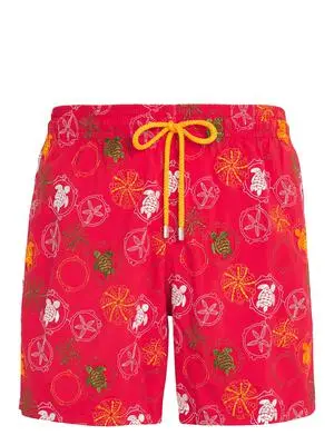 Vilebrequin Embroidered Mistral Swim Shorts Red