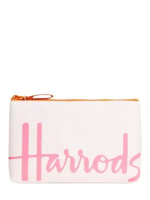 Harrods Harrods Cotton Logo Pouch Pink