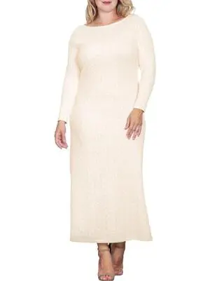 STANDARDS & PRACTICES Geo Jacquard Maxi Dress - Ivory