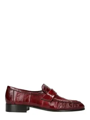 THE ROW Soft Eel Loafers Red