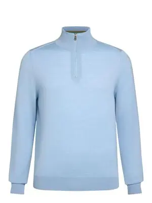 Paul Smith Paul Smith Merino Wool Quarter-Zip Sweater Blue