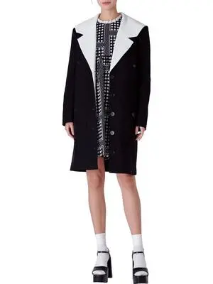 English Factory Sailor Collar Coat - Black/ White