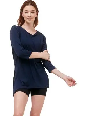 REBODY Rebody Active Side Tie 3/4 Sleeve Top Cool Navy