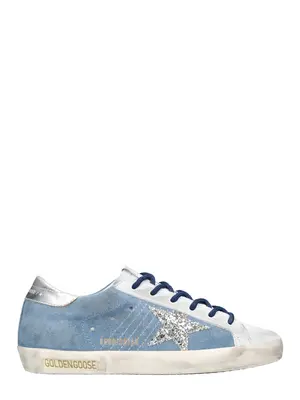 GOLDEN GOOSE Leather Super-Star Sneakers Blue