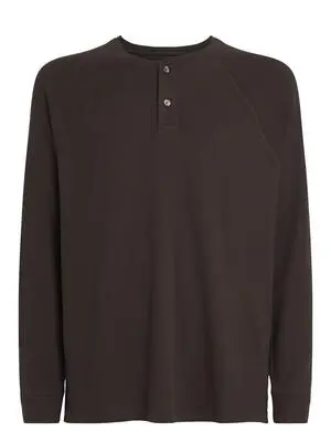 Paige Long-sleeved Henley Top Brown