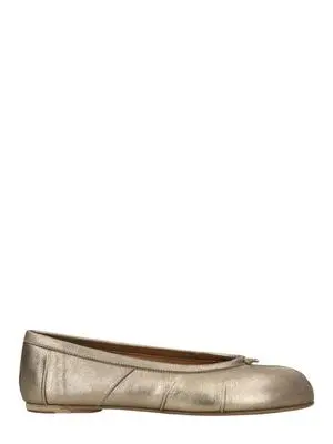 MAISON MARGIELA Leather Tabi Ballet Flats Gold