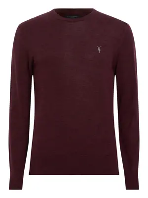 ALLSAINTS Mode Ramskull Merino Wool Sweater Red