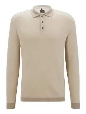 BOSS Long-sleeved Polo Shirt - White