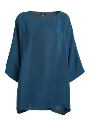 Eskandar Eskandar Silk Boatneck Tunic Blue