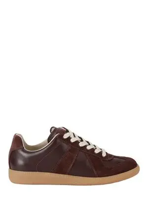 MAISON MARGIELA Leather And Suede Replica Sneakers Brown