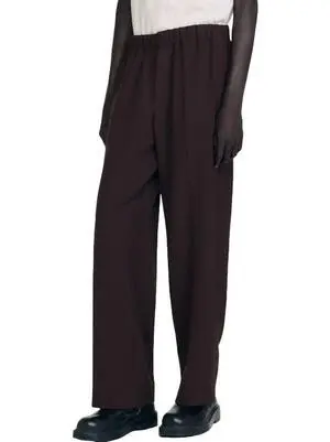 Sandro Wide-leg Trousers - Chocolate