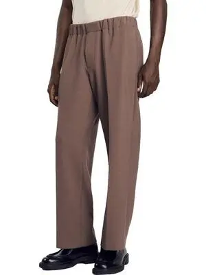 Sandro Wide-leg Trousers - Taupe