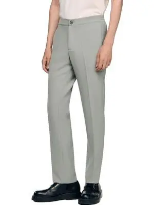 Sandro Straight-leg Jersey Trousers - Steel