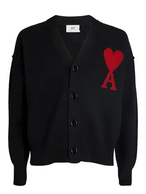 AMI Paris De Coeur Cardigan - Black
