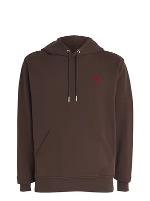AMI Paris Ami Paris Ami De Coeur Hoodie Brown