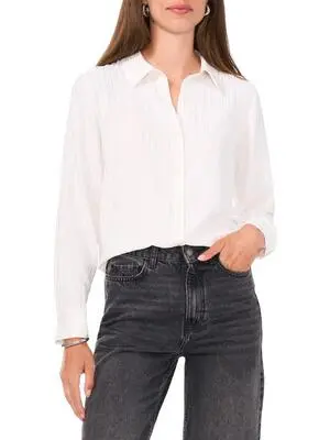 Vince Camuto Foil Stripe Button-up Shirt - Ultra White