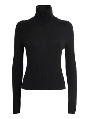 JOSEPH Open Cashmere High-neck Sweater - Black