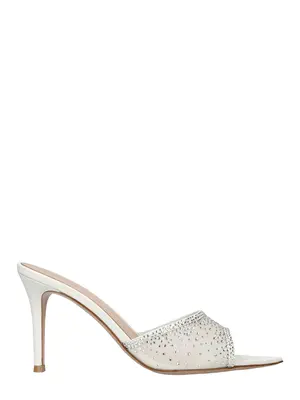 GIANVITO ROSSI Embellished Rania 85 Mules Beige