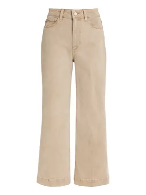 Paige Anessa Wide-Leg Jeans Beige