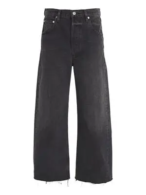 Citizens Of Humanity Raw-hem Ayla Cropped Jeans - Black