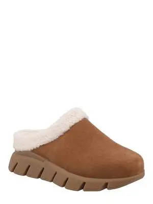 Mia MIA Limited Edition Genuine Shearling Slipper Tan/ Off White
