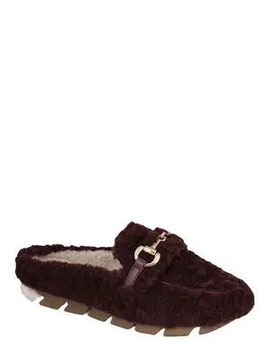 Mia Faux Shearling Slipper - Burgundy Shearling