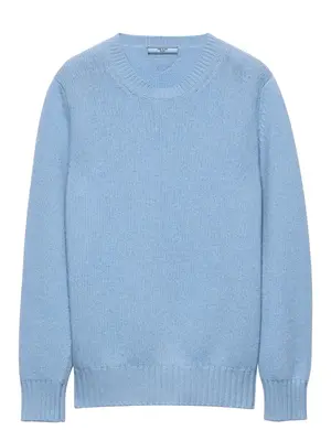 Prada Prada Wool-Cashmere Crew Neck Sweater Turquoise