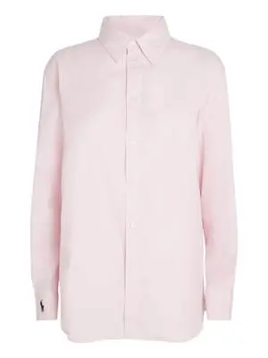 Polo Ralph Lauren Polo Ralph Lauren Cotton Button-Down Shirt With Embroidered Pony Pink